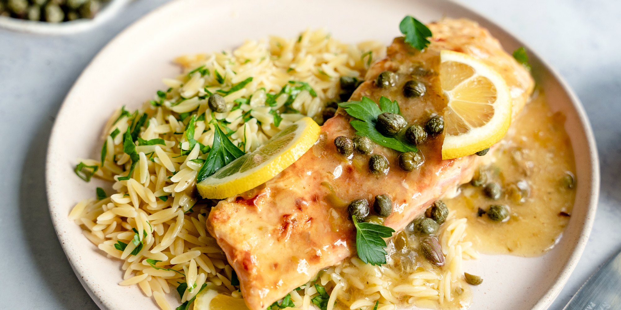 Paesana Salmon (Chicken or Veal) Piccata